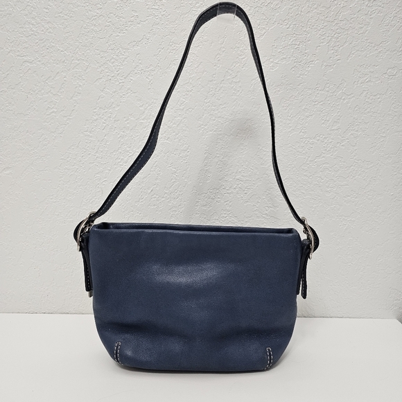 Coach | Bags | Coach Vintage Mini Shoulder Handbag Purse Blue Leather ...